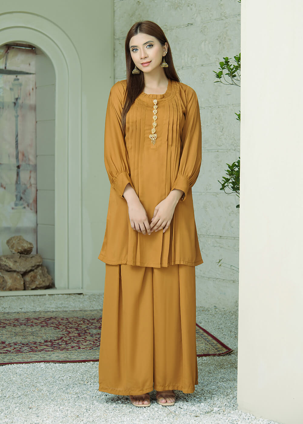 Amber Pleated Set – Elara